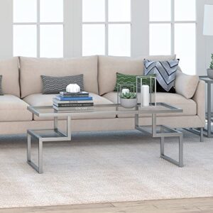 zander 45'' wide rectangular coffee table in nickel