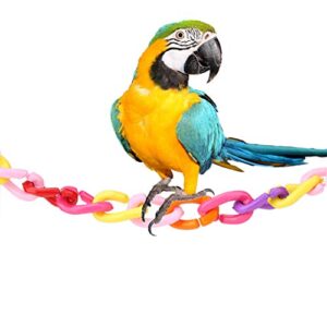 ViaGasaFamido 100Pcs Plastic C-Clips Links, Mix Color Rainbow DIY C-Links Chains for Small Pet Parrot Bird Toy Children's Learning Toy