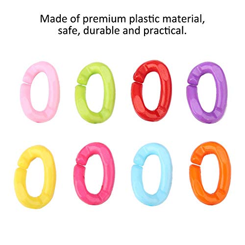 ViaGasaFamido 100Pcs Plastic C-Clips Links, Mix Color Rainbow DIY C-Links Chains for Small Pet Parrot Bird Toy Children's Learning Toy