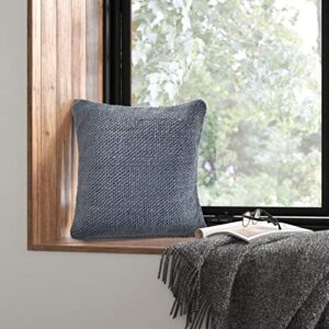 LR Home Frost Blue Woven Throw Pillow, 20" x 20"