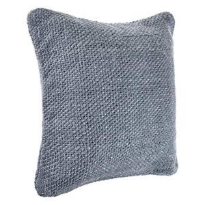 LR Home Frost Blue Woven Throw Pillow, 20" x 20"