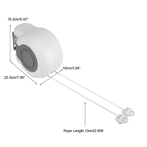 Bracon Retractable Clothesline - 42 Feet Heavy Duty Double Laundry Line Adjustable Clothesline for Wet or Dry Clothes Indoor or Outdoor Easy Installation Drying Clothes Holds Line