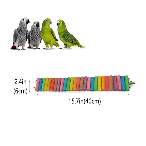 HAMILEDYI Hamster Rainbow Bridge,Flexible Bendy Climbing Ladder Hanging Wooden Chew Toy for Bird Parrot Guinea Pig Chinchilla Chipmunk Sugar Glider Gerbil Mice Squirrel Small Animal(Pack of 2)