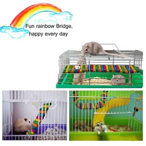 HAMILEDYI Hamster Rainbow Bridge,Flexible Bendy Climbing Ladder Hanging Wooden Chew Toy for Bird Parrot Guinea Pig Chinchilla Chipmunk Sugar Glider Gerbil Mice Squirrel Small Animal(Pack of 2)