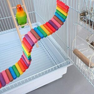 HAMILEDYI Hamster Rainbow Bridge,Flexible Bendy Climbing Ladder Hanging Wooden Chew Toy for Bird Parrot Guinea Pig Chinchilla Chipmunk Sugar Glider Gerbil Mice Squirrel Small Animal(Pack of 2)