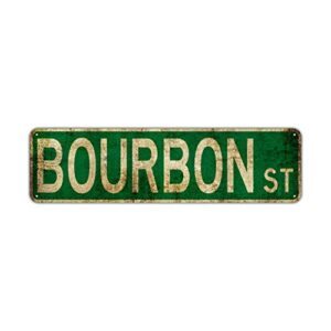 metal sign tin sign bourbon st street sign road sign 16x4inch