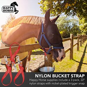 HARRIS Happy Horse Supplies, Nylon Bucket Strap 3 Pack for Hay Nets, Water Buckets, Outdoor Feeders, 22"