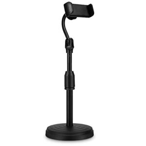 cell phone stand for live streaming, youtube video/photography, adjustable height & angle phone holder gooseneck flexible arm universal phone stand for desk , office, kitchen