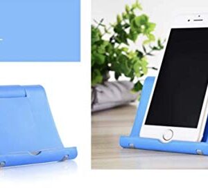 Pokanic Cell Phone Multi-Angle Stand Holder Mount Cradle Organizer Charger Station Tablet Desktop Bed Office School Kitchen Travel Foldable Portable Adjustable Universal Smartphones (Blue)