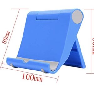 Pokanic Cell Phone Multi-Angle Stand Holder Mount Cradle Organizer Charger Station Tablet Desktop Bed Office School Kitchen Travel Foldable Portable Adjustable Universal Smartphones (Blue)