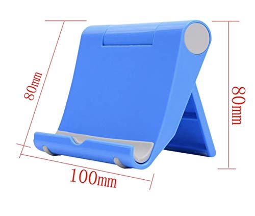 Pokanic Cell Phone Multi-Angle Stand Holder Mount Cradle Organizer Charger Station Tablet Desktop Bed Office School Kitchen Travel Foldable Portable Adjustable Universal Smartphones (Blue)