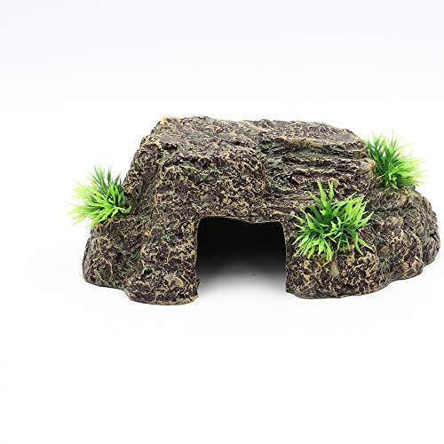 AQUA KT Reptile Cave Hide Natural Hiding Place for Terrarium Amphibian Lizard Snake Bearded Dragon Frog Leopard Terrestrial Gecko Cave