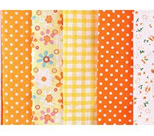 7pcs Cotton Fabric Package 19.7"x19.7", 100% Cotton Quilting Fabric, Wrapping Cloth, Bundles of Fabric for DIY Patchwork Sewing (Orange)