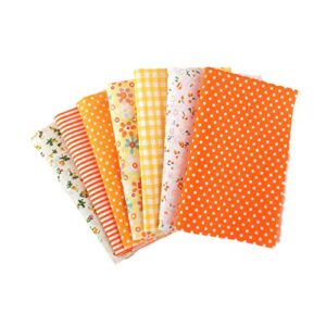 7pcs Cotton Fabric Package 19.7"x19.7", 100% Cotton Quilting Fabric, Wrapping Cloth, Bundles of Fabric for DIY Patchwork Sewing (Orange)