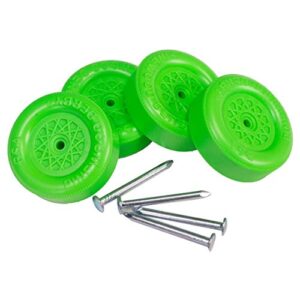 official pinewood derby wheels and axles (green)