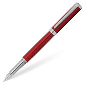 sheaffer intensity engraved red lacquer w/chrome appointments and medium nib fountain pen (e0924553)