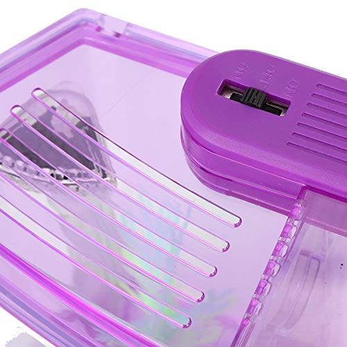 Fish Tank, Adjustable Light Isolation Acrylic Small Aquarium, with LED Light for Small Fishes for Betta with Water Change Valve(Purple)