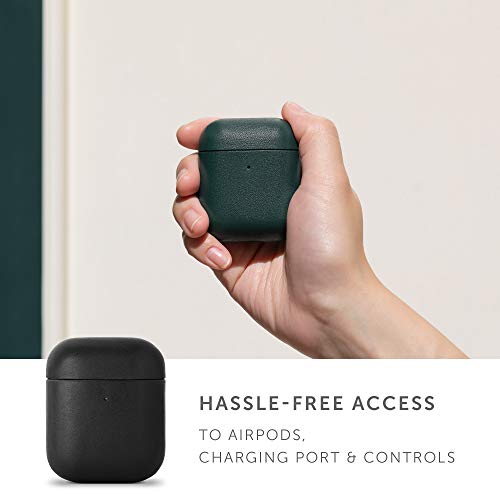 Native Union Leather Case for AirPods – Handcrafted Fully-Wrapped Genuine Italian Leather case – Support Wireless Chargers – Compatible with AirPods Gen 1 & Gen 2 (Black)