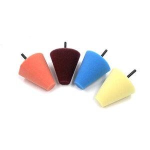 Bitray 4 PCS Conical Sponge Buffing & Polishing Cone for Automotive Car Wheel Hub Care, Metal Polish Buffing Foam Pad Sponge Polishing Wheel Tool