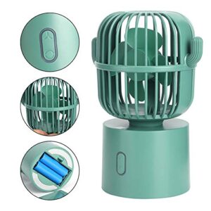 USB Desk Fan, 3 Speeds Adjustable Portable Cute Cactus Desktop Table Fan Two Ways Charging Wide-Angle Shaking Head Mini Personal Cooling Fan for Home, Office, Car, Desktop Decoration(Green)