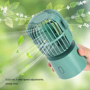 USB Desk Fan, 3 Speeds Adjustable Portable Cute Cactus Desktop Table Fan Two Ways Charging Wide-Angle Shaking Head Mini Personal Cooling Fan for Home, Office, Car, Desktop Decoration(Green)