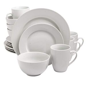 gibson home back to basics dinnerware sets, round: service for four (16pcs), classic pearl