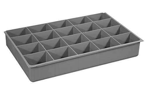 Durham 124-95-20-IND Large, Polypropylene, 20 Compartment Insert, Gray