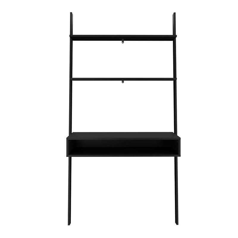 Manhattan Comfort Cooper Mid Century Modern Home and Office Ladder Desk Organizer, 36.61", Black