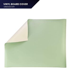 Pacific Arc Vinyl Board Cover. Self Healing and Stain Resistant Green/Ivory Sheet, 20 inches by 26 inches