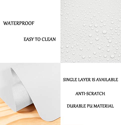 Desk Pad White, Laptop Desk Mat Waterproof Leather Desk Mat,Desk Organizers and Accessories(White, 31.5" x 15.7")