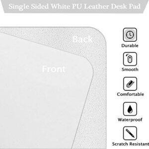 Desk Pad White, Laptop Desk Mat Waterproof Leather Desk Mat,Desk Organizers and Accessories(White, 31.5" x 15.7")