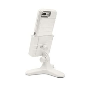 WeatherTech DeskFone XL in White Universal Desktop Cell Phone Holder - White Plastic Knobs