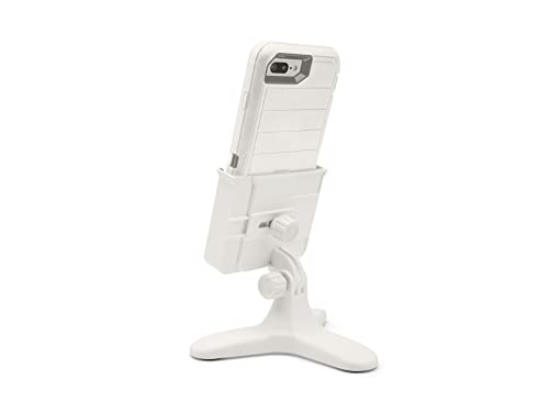 WeatherTech DeskFone XL in White Universal Desktop Cell Phone Holder - White Plastic Knobs