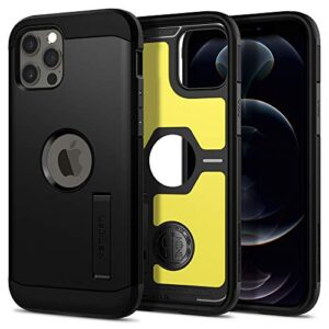 spigen for iphone 12 pro case, tough armor case for iphone 12 & 12 pro - black