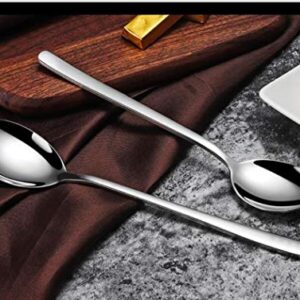 Spoons, Korean Soup Spoons,Stainless Steel Spoon with long Handle Set of 8