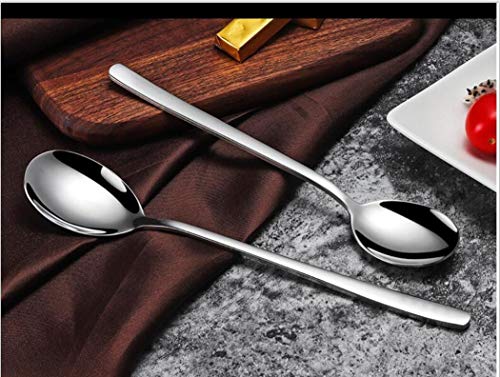 Spoons, Korean Soup Spoons,Stainless Steel Spoon with long Handle Set of 8