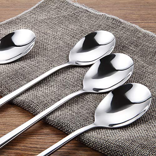 Spoons, Korean Soup Spoons,Stainless Steel Spoon with long Handle Set of 8