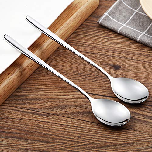 Spoons, Korean Soup Spoons,Stainless Steel Spoon with long Handle Set of 8