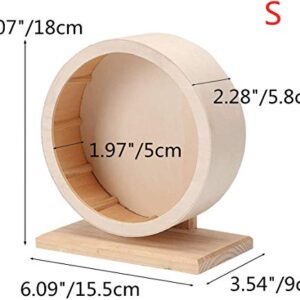 XINGFENSIFNE Hamster Exercise Wheel Silent Spinner with Disassemble Base, Wooden Running Wheel for Syrian Hamster, Dwarf Hamster,Mice,Guinea Pigs and Other Small Animals, 6 inch