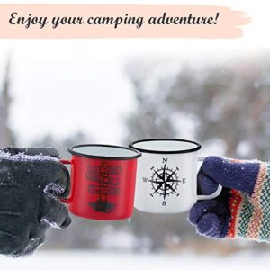 E-far Enamel Camping Mug Set of 6, 16 Ounce Metal Enamel Coffee Tea Cups for Outdoor Camping Hiking Backpacking Kids, 2-Sided Unique Graphic Design & Large Size - Colourful