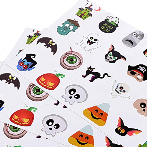 ADXCO 288 Pieces Halloween Temporary Tattoos Halloween Themed Tattoos Stickers for Halloween Party Favors, Assorted 24 Designs