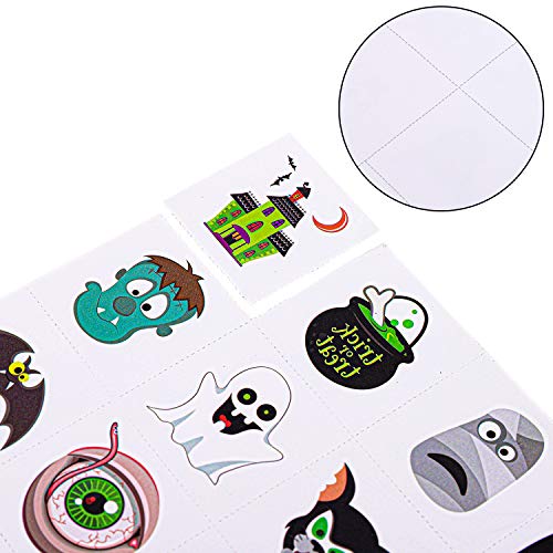 ADXCO 288 Pieces Halloween Temporary Tattoos Halloween Themed Tattoos Stickers for Halloween Party Favors, Assorted 24 Designs