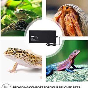 iPower PTHTPDCTRLV2HTPDXL 8"x18" Reptile Heating Pad Under Tank Terrarium Heat Mat with Digital Thermostat Temperature Controller for Small Animals