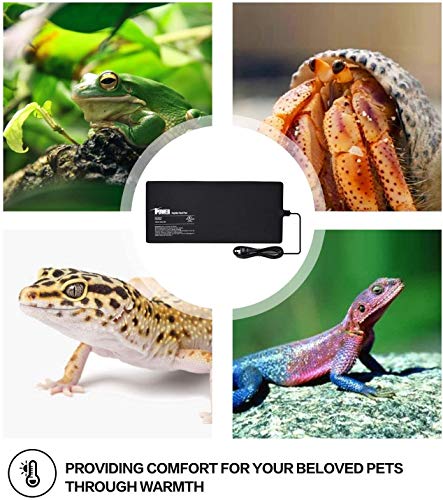 iPower PTHTPDCTRLV2HTPDXL 8"x18" Reptile Heating Pad Under Tank Terrarium Heat Mat with Digital Thermostat Temperature Controller for Small Animals