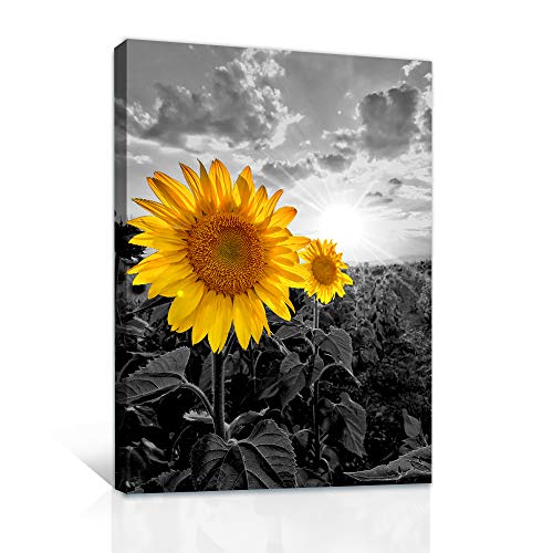 Canvas Wall Art for bedroom Wall Decor for dining room bathroom Canvas Prints Artwork yellow sunflower flower Pictures plants painting 12" x 16" modern kitchen Ready to hang Office Home Decorations