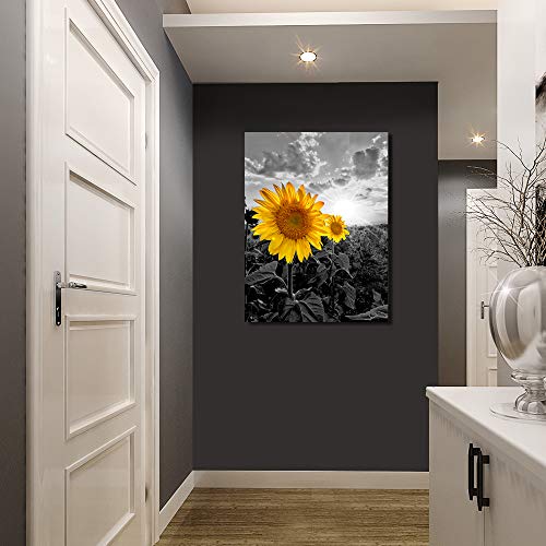 Canvas Wall Art for bedroom Wall Decor for dining room bathroom Canvas Prints Artwork yellow sunflower flower Pictures plants painting 12" x 16" modern kitchen Ready to hang Office Home Decorations