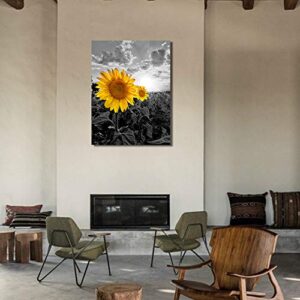 Canvas Wall Art for bedroom Wall Decor for dining room bathroom Canvas Prints Artwork yellow sunflower flower Pictures plants painting 12" x 16" modern kitchen Ready to hang Office Home Decorations