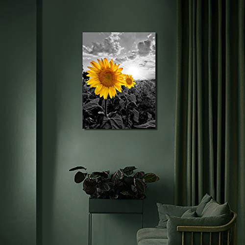 Canvas Wall Art for bedroom Wall Decor for dining room bathroom Canvas Prints Artwork yellow sunflower flower Pictures plants painting 12" x 16" modern kitchen Ready to hang Office Home Decorations