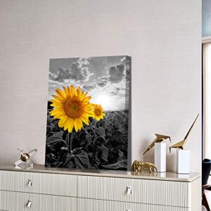 Canvas Wall Art for bedroom Wall Decor for dining room bathroom Canvas Prints Artwork yellow sunflower flower Pictures plants painting 12" x 16" modern kitchen Ready to hang Office Home Decorations