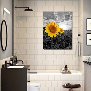 Canvas Wall Art for bedroom Wall Decor for dining room bathroom Canvas Prints Artwork yellow sunflower flower Pictures plants painting 12" x 16" modern kitchen Ready to hang Office Home Decorations